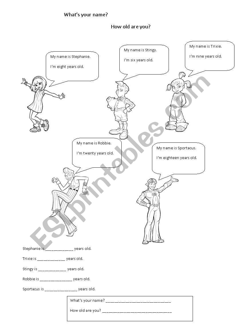 What´s your name? / How old are you? - ESL worksheet by EMAG