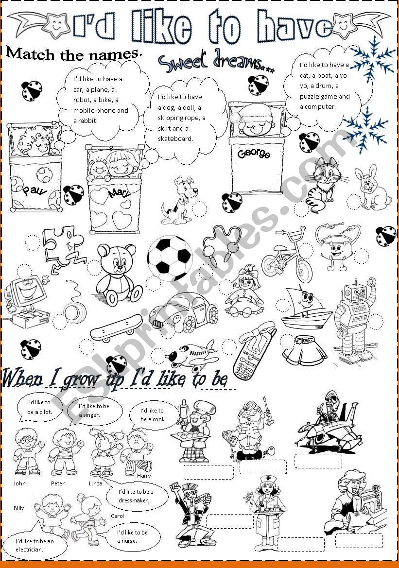 I´d like to - ESL worksheet by angelamoreyra