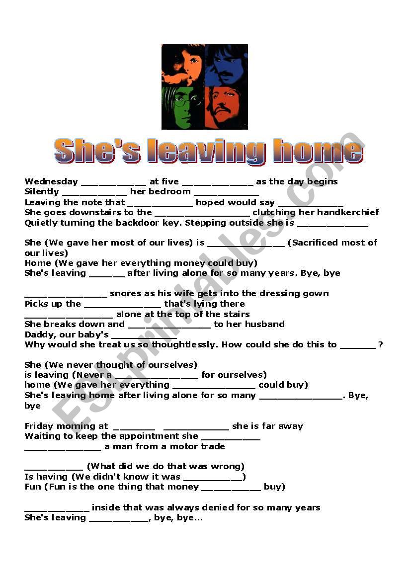 She´s leaving home - ESL worksheet by stuartallen77