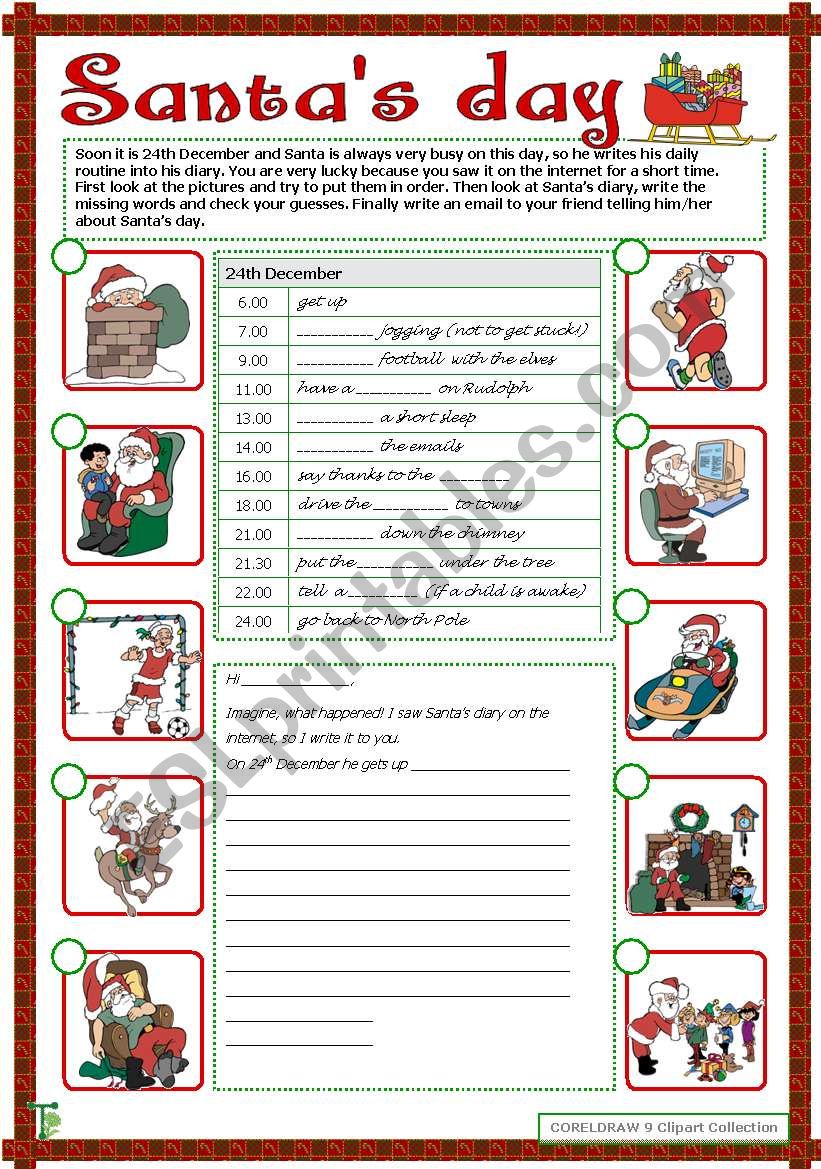 Santa´s day - ESL worksheet by Tecus