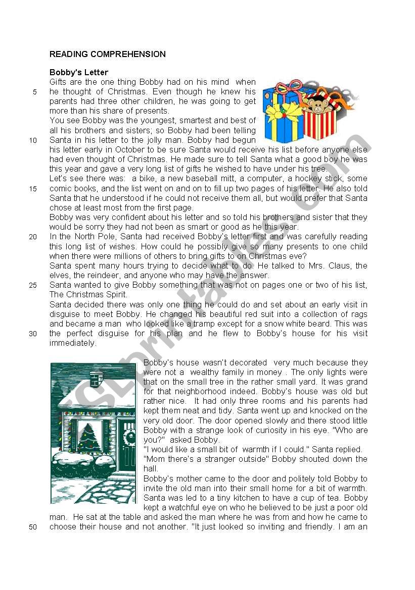 Bobby´s Letter - ESL worksheet by bilics