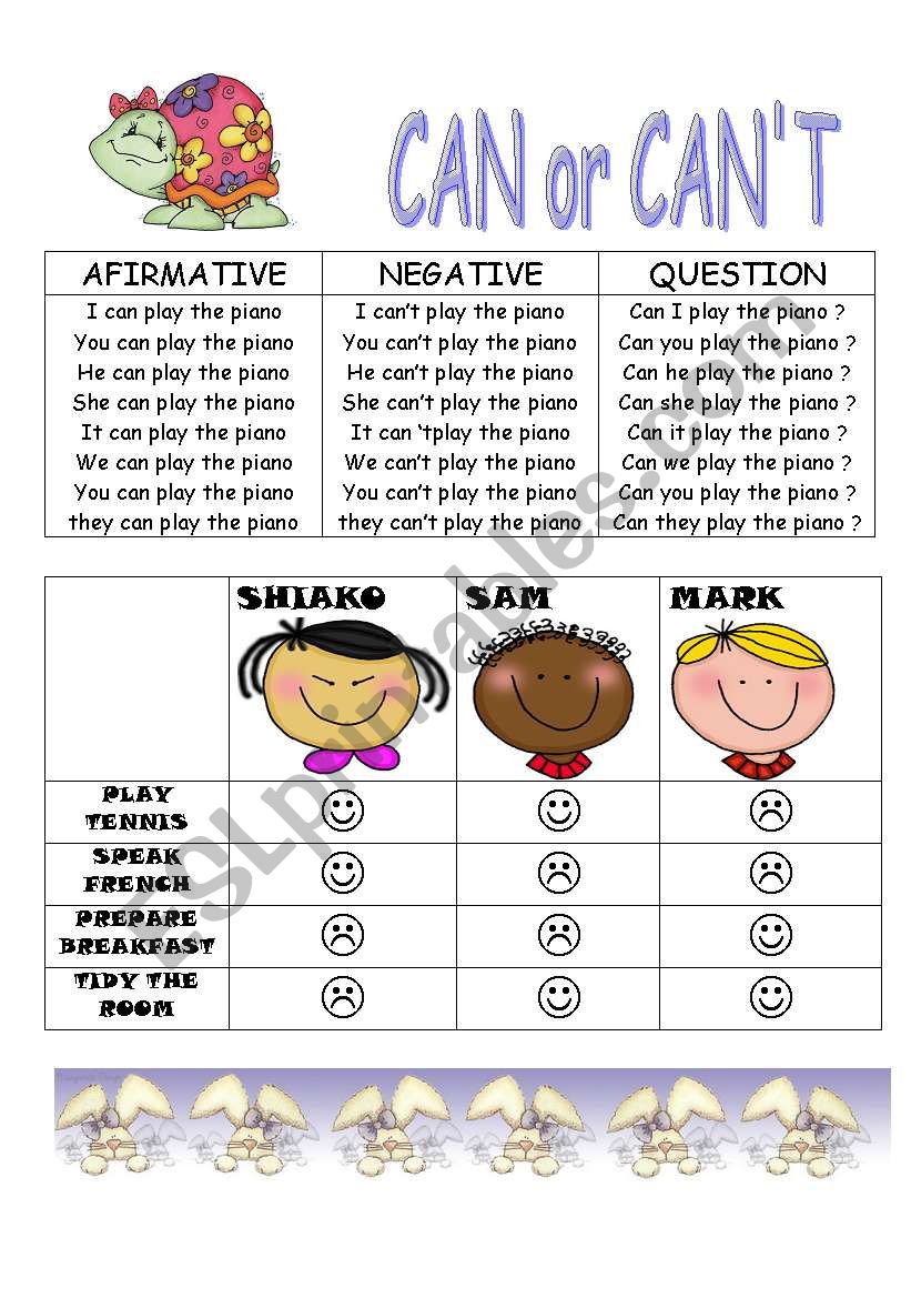 CAN OR CAN´T - ESL worksheet by nikabike