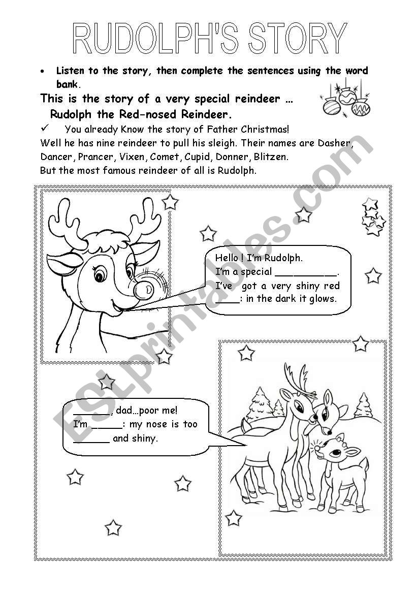 Rudolph´s Story-Part 1 - ESL worksheet by dorarena