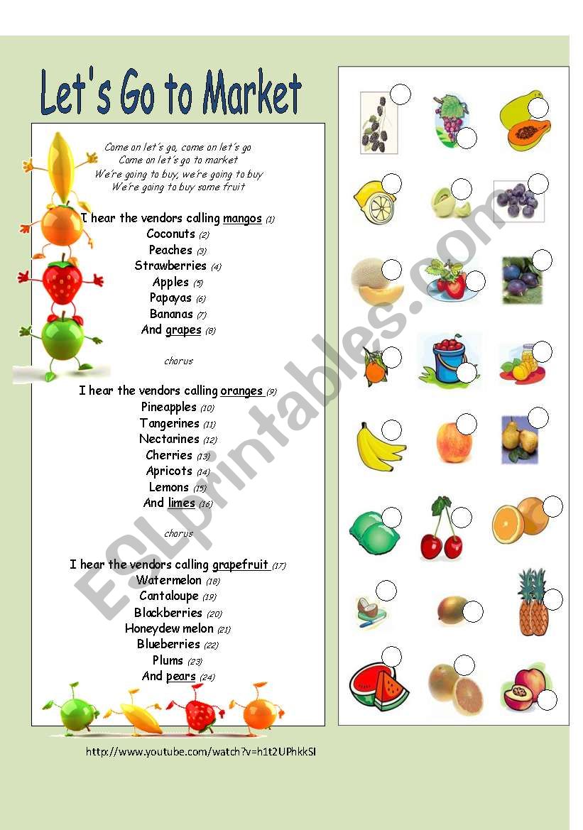 Let´s Go to Market - ESL worksheet by manonski (f)