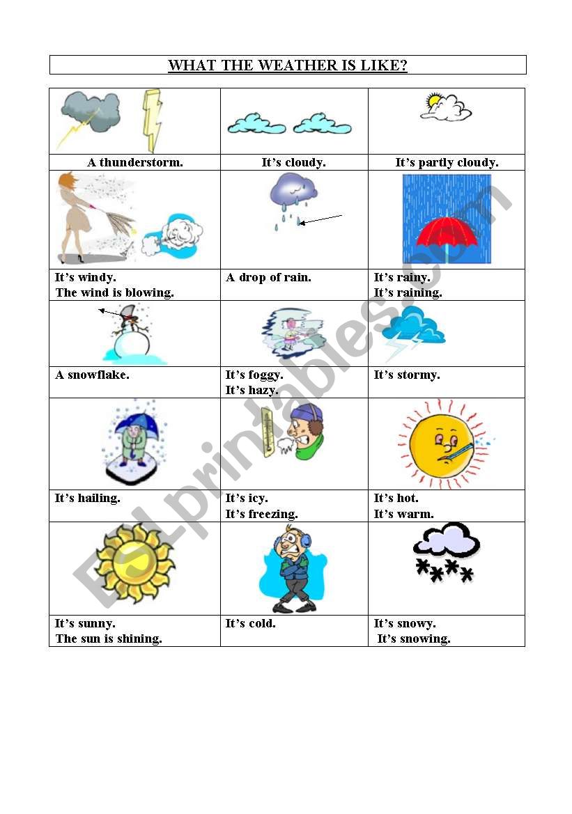 what´sthe weather like? - ESL worksheet by cachoualbert