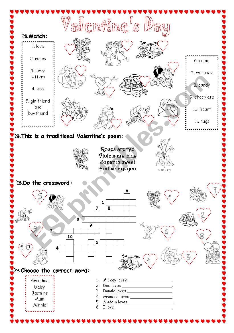 Valentine´s day - ESL worksheet by cgbraga