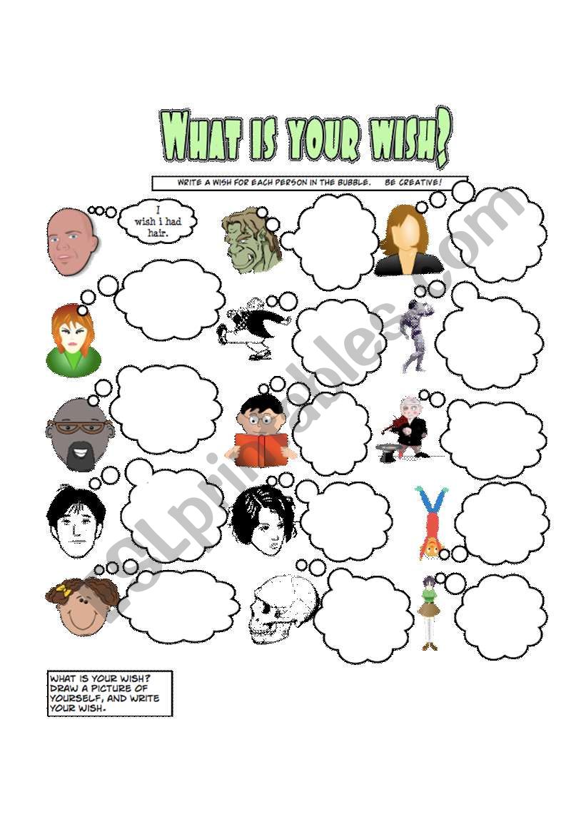 WhatÂ´s Your Wish? - ESL worksheet by NYC teacher