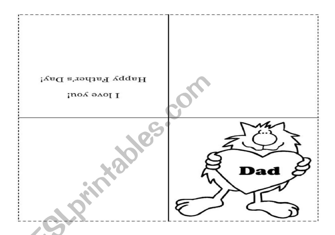 Daddy´s Day Card - ESL worksheet by mmrcmarques