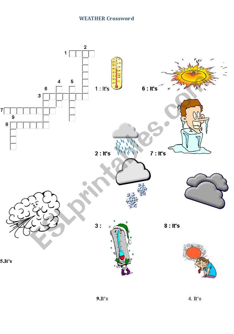 what´s the weather like ?crossword puzzle - ESL worksheet by zetaa