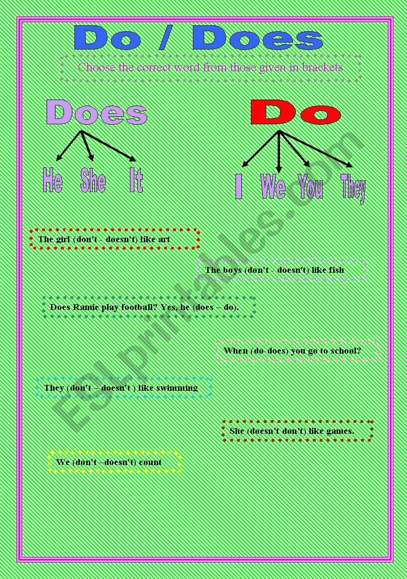 Does Do ESL Worksheet By Massara