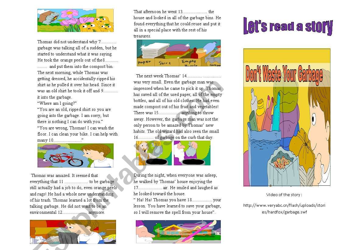 "Dont´ Waste Your Garbage" PART 2 - ESL worksheet by ladysam44