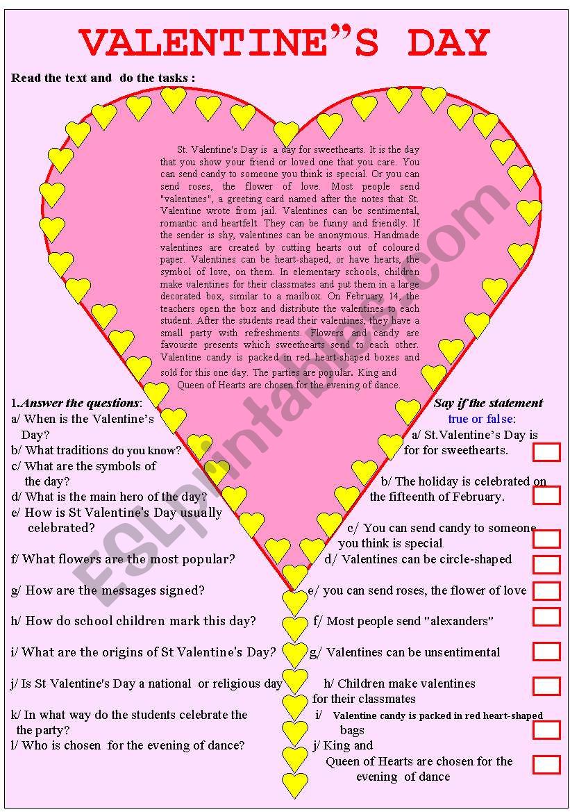 this worksheet dedicated to the nice Holiday- St/ Valentine´s Day ...