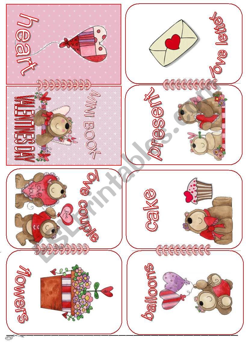 ValentineÂ´s Day Mini Book - ESL worksheet by Szilvi