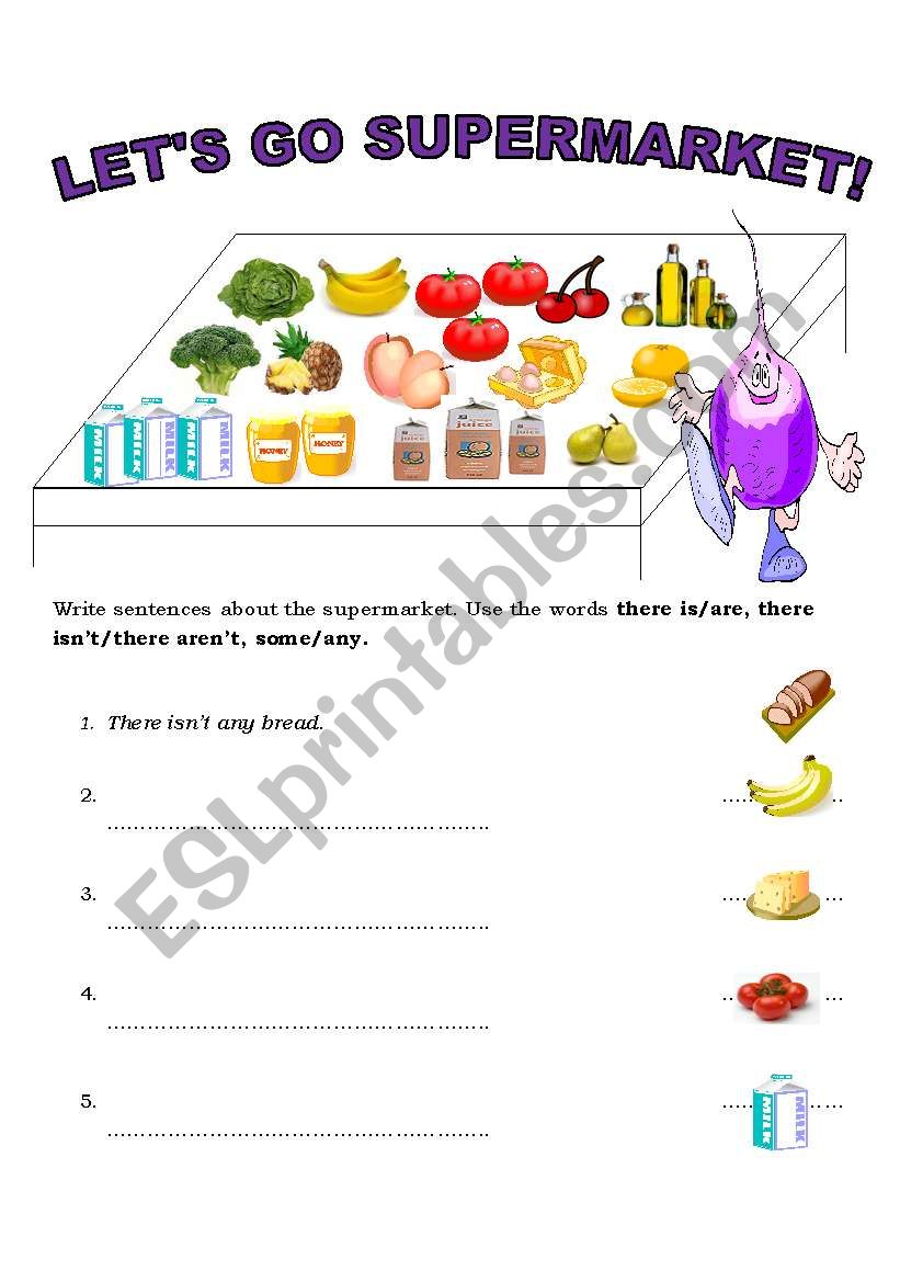 LET´S GO SUPERMARKET - ESL worksheet by CYPRUS!