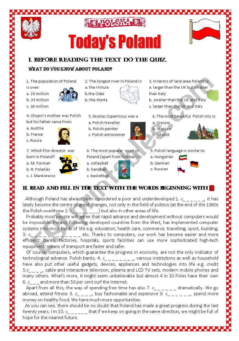 Today´s Poland - ESL worksheet by jarrus