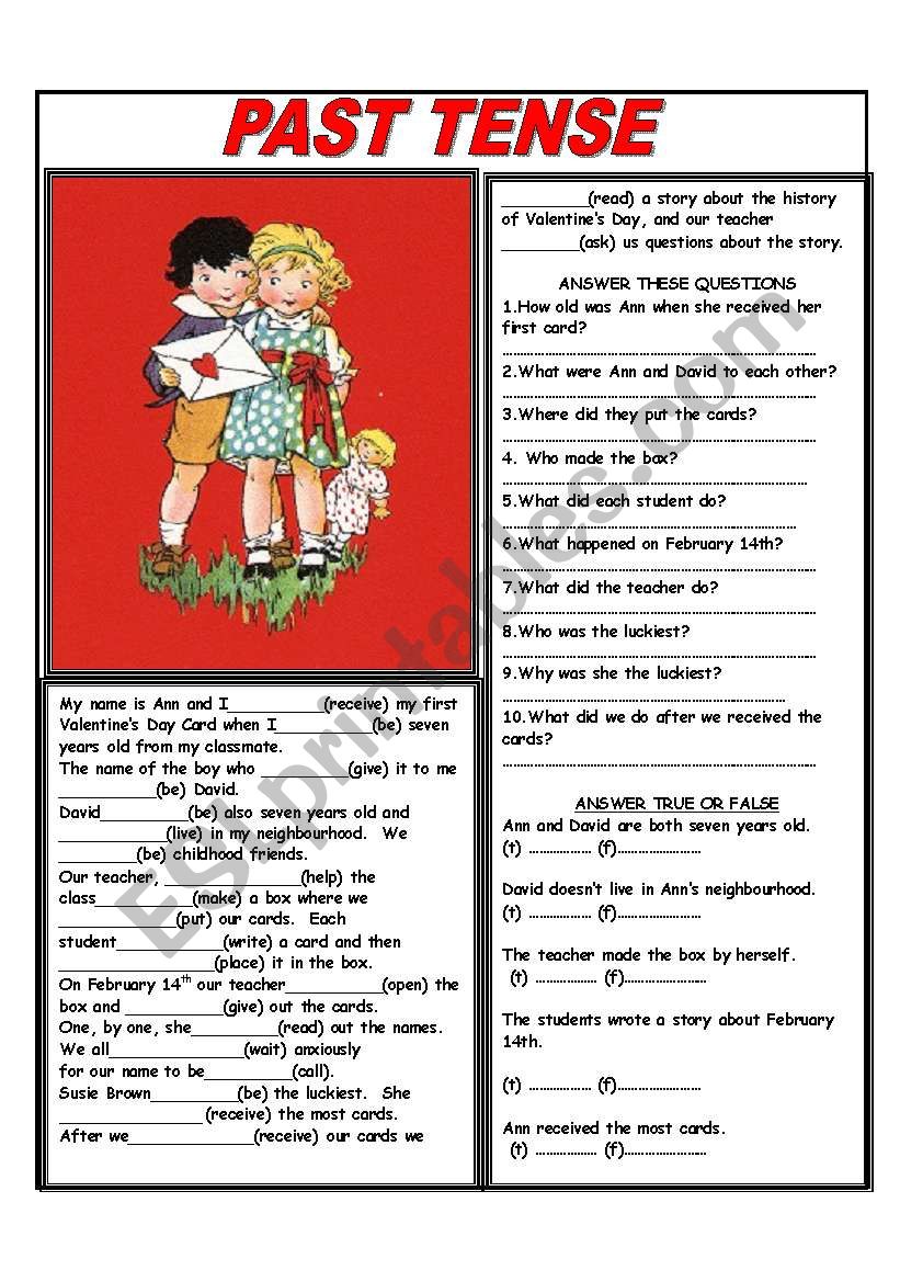 PAST TENSE VALENTINEÂ´S DAY - ESL worksheet by GIOVANNI