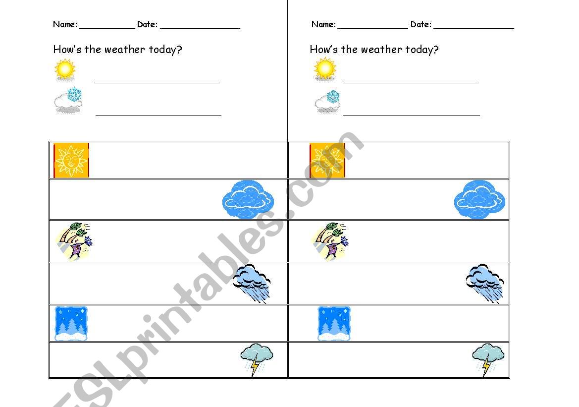 English worksheets: How´s the weather today?