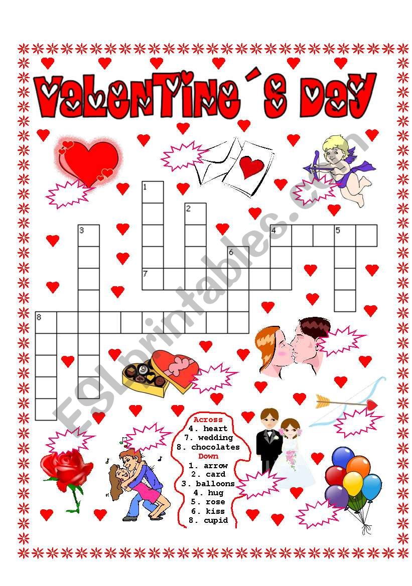 VALENTINE´S DAY PUZZLE AND NUMBER THE PICTURES - ESL worksheet by lupiscasu