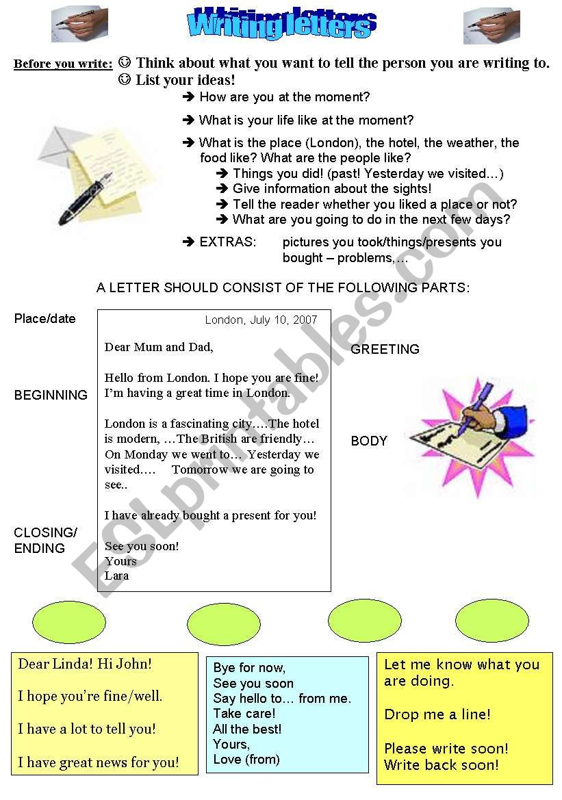 How To Write A Letter ESL Worksheet By Bettiimre
