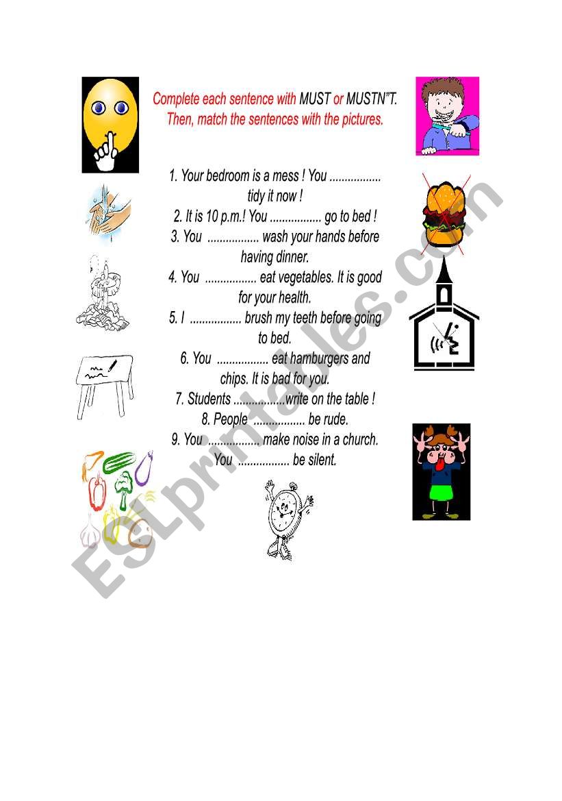 MUST or MUSTN´T - ESL worksheet by eaddicte