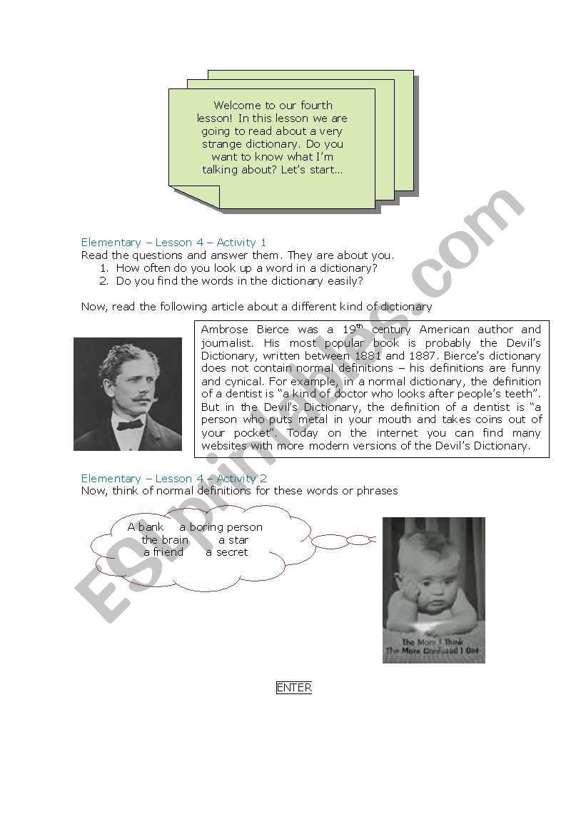 The Devil´s Dictionary - ESL worksheet by mld_lau