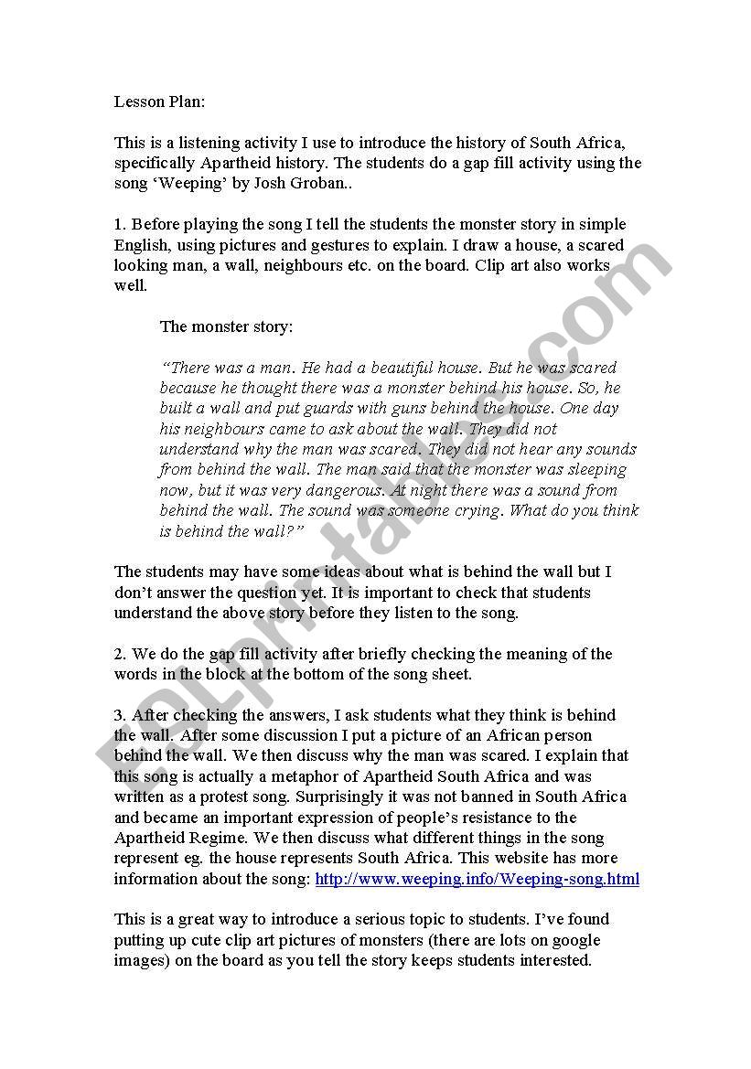 The rise and fall of apartheid in South Africa Worksheet answers