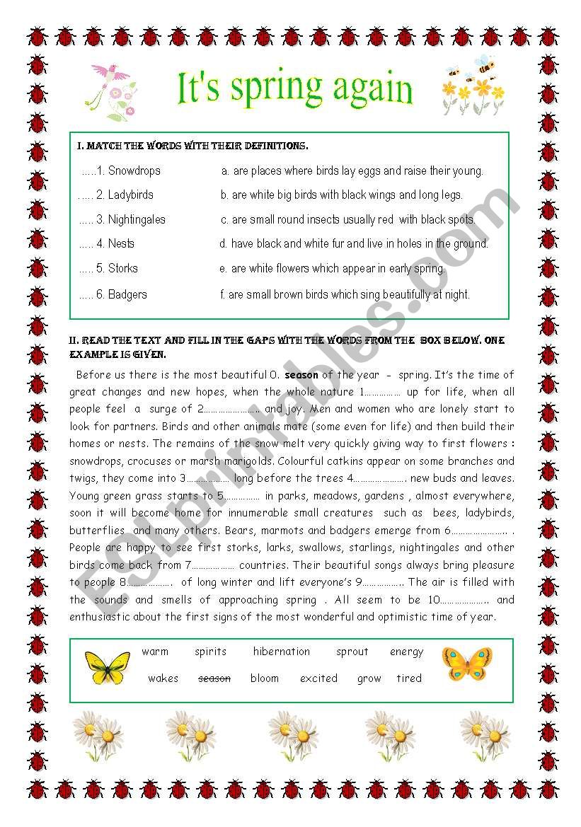 It´s spring again - ESL worksheet by jarrus