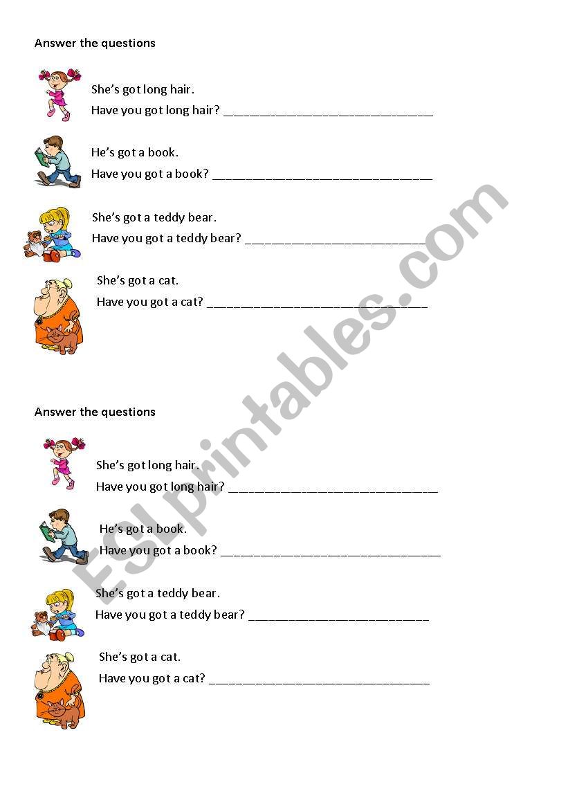 English worksheets: Yes, I have/No, I haven´t
