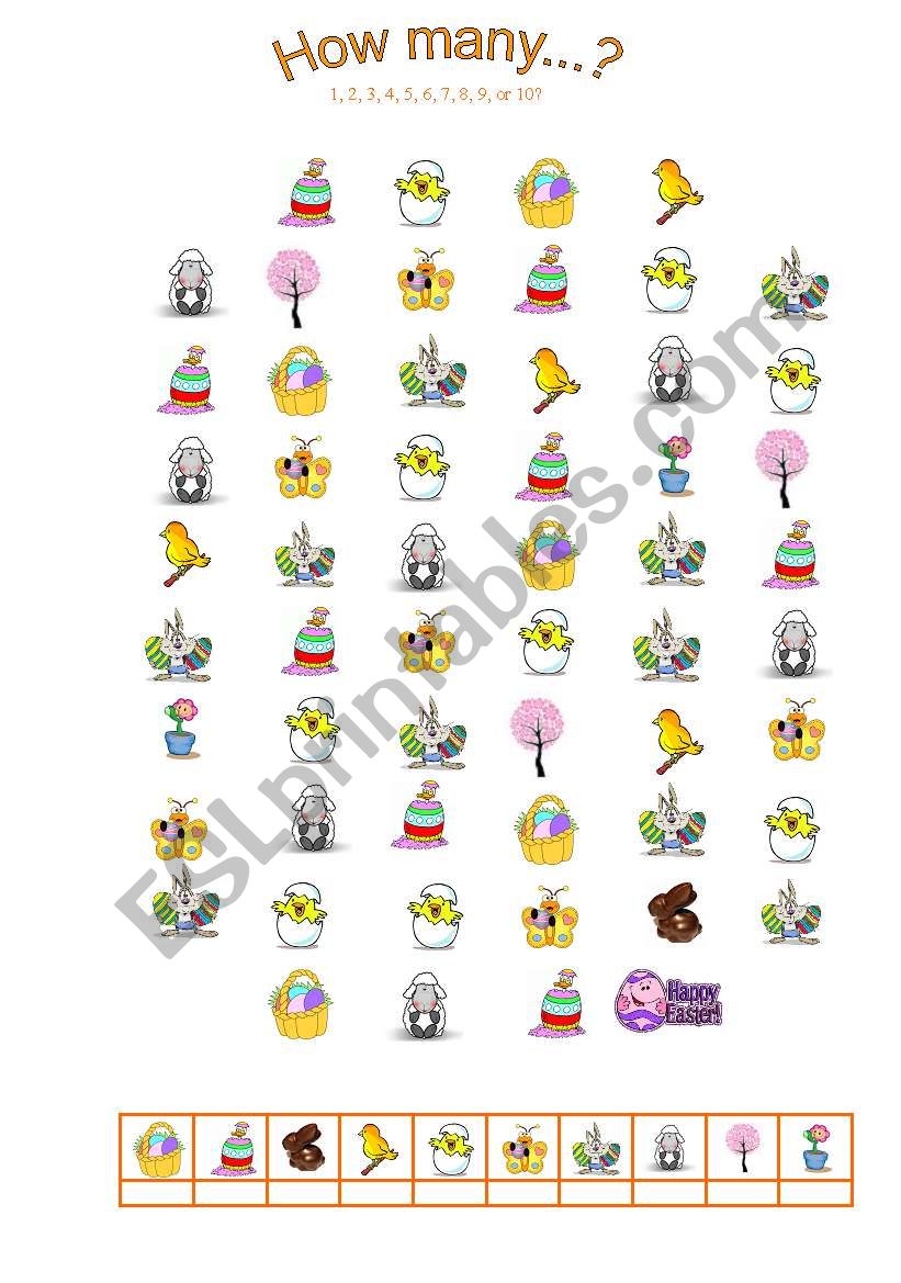 HOW MANY? Let´s count from 1 to 10. - ESL worksheet by Ana Alvim