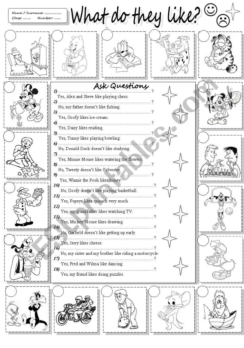 Like & Likes / Doesn´t like & Don´t like - ESL worksheet by xyz5