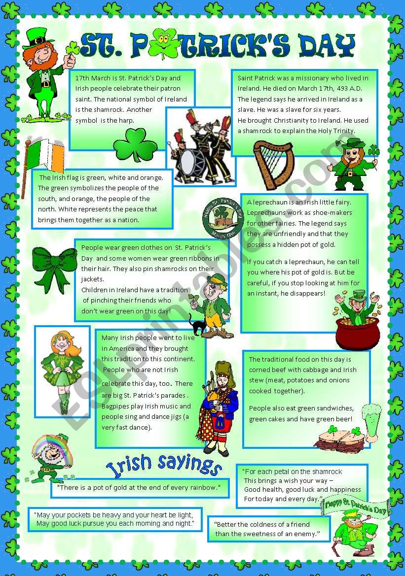 ST PATRICK´S DAY - ESL worksheet by asungilsanz