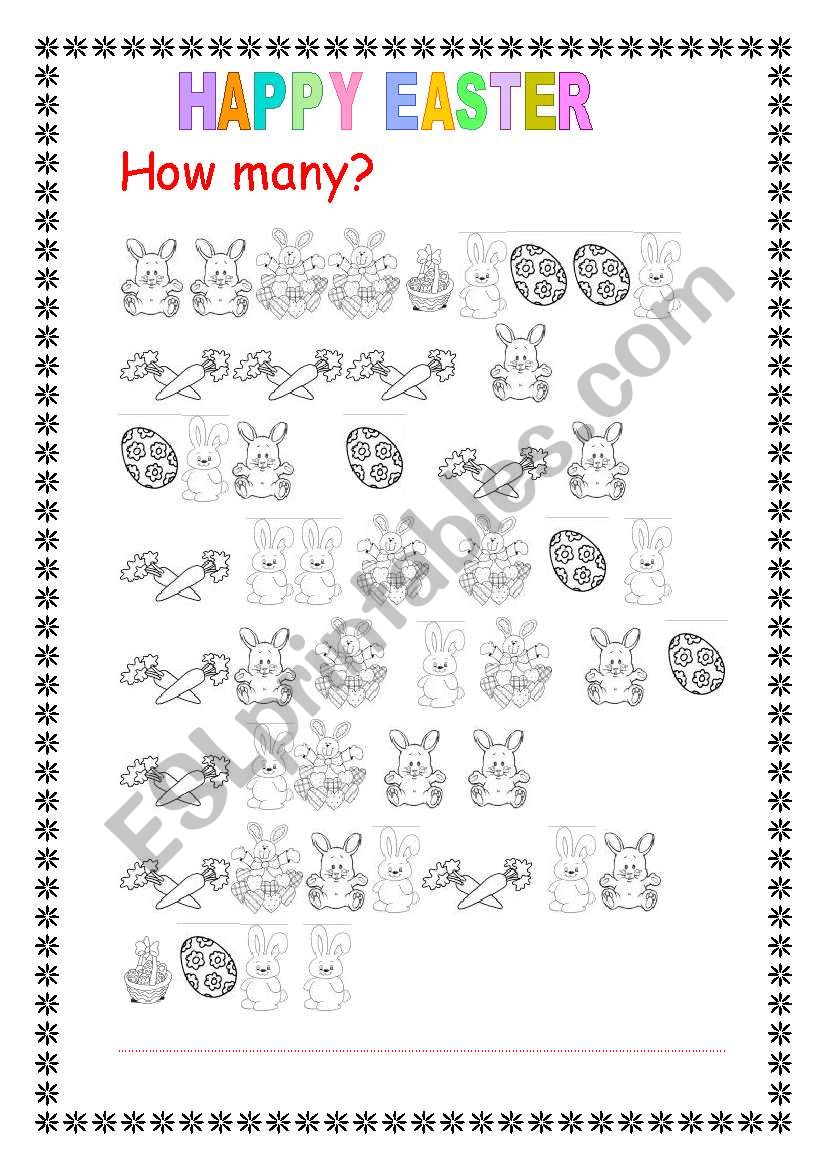 Easter. Let´s count! - ESL worksheet by Jupink