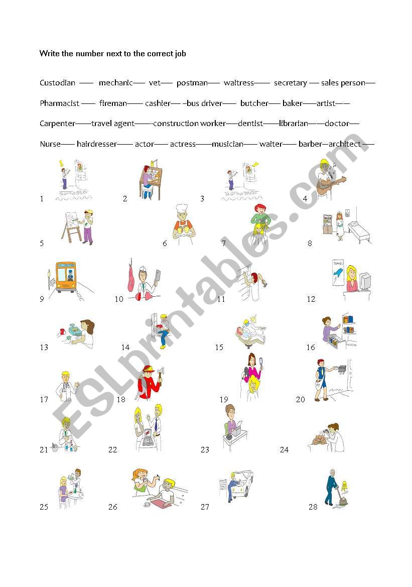 What´s the job - ESL worksheet by primpi