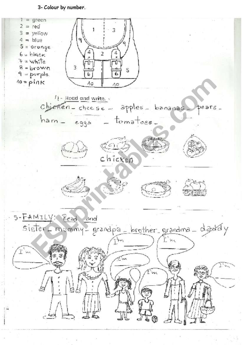 English Worksheets Written Test Part 2
