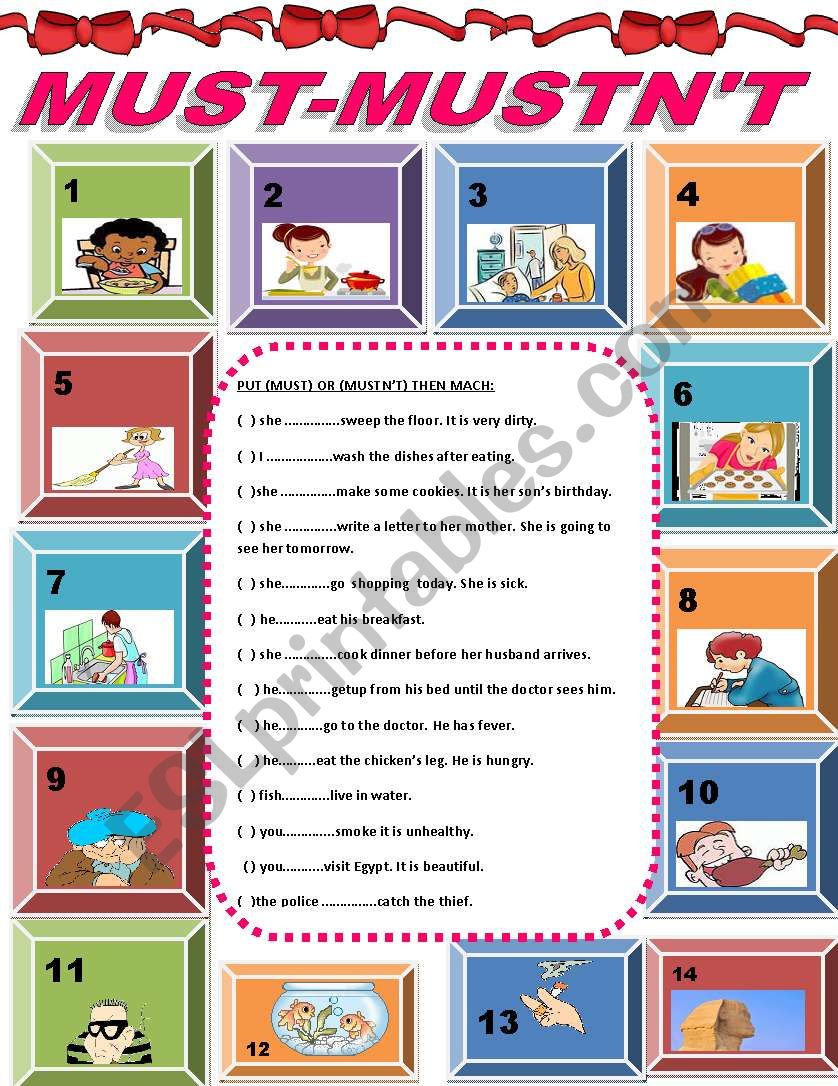 MUST-MUSTN´T - ESL worksheet by nora85