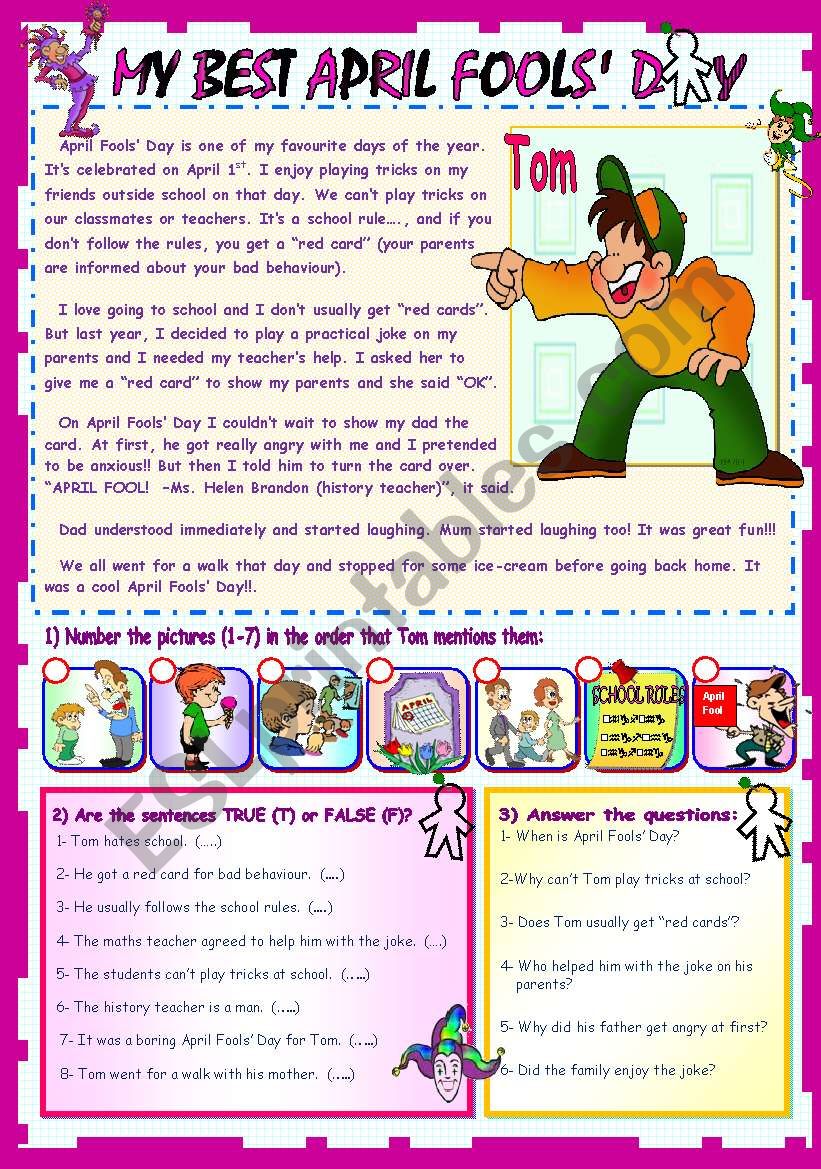 MY BEST APRIL FOOLS´ DAY - ESL worksheet by asungilsanz