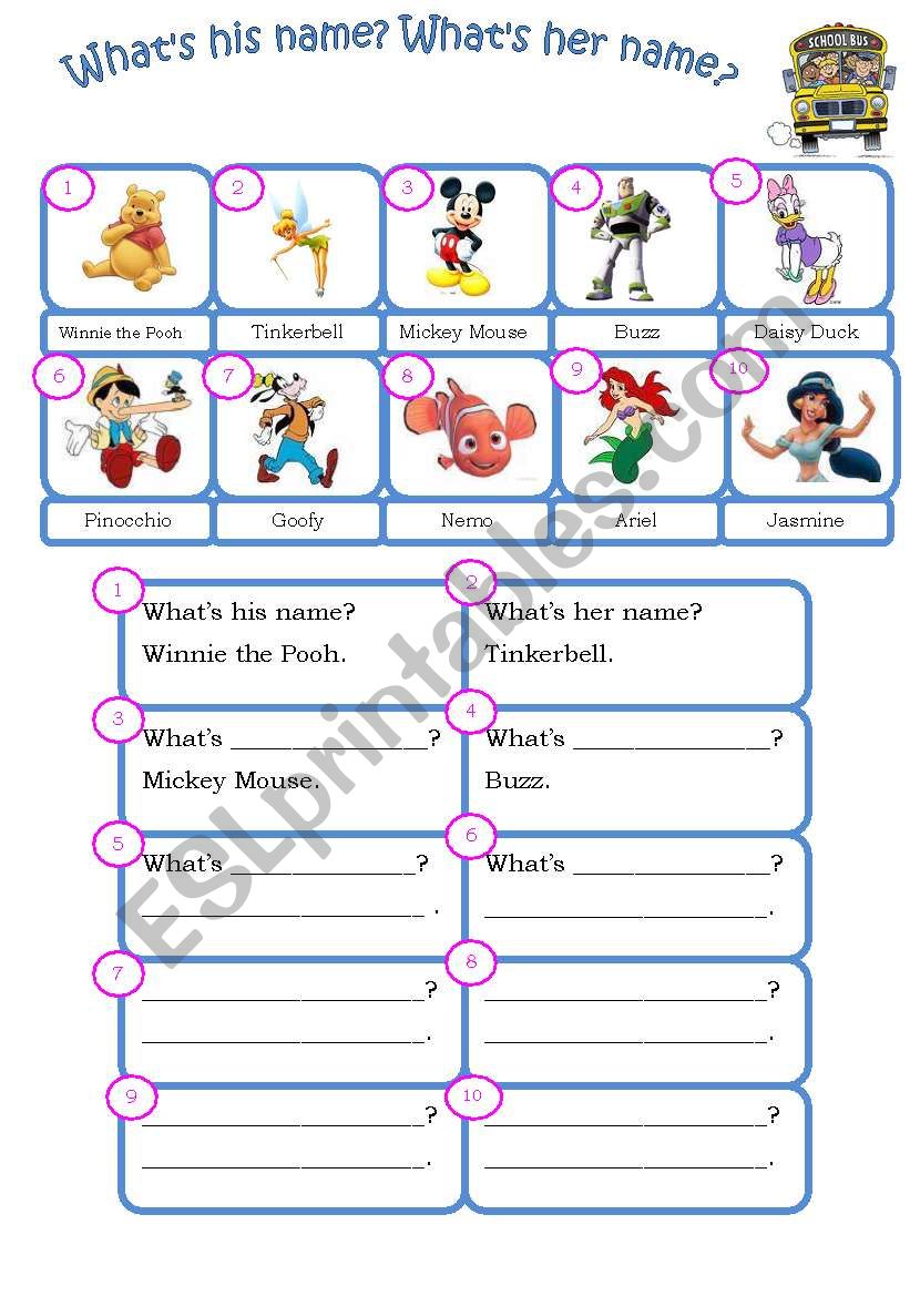 what´s his name? what´s her name? - ESL worksheet by marileia