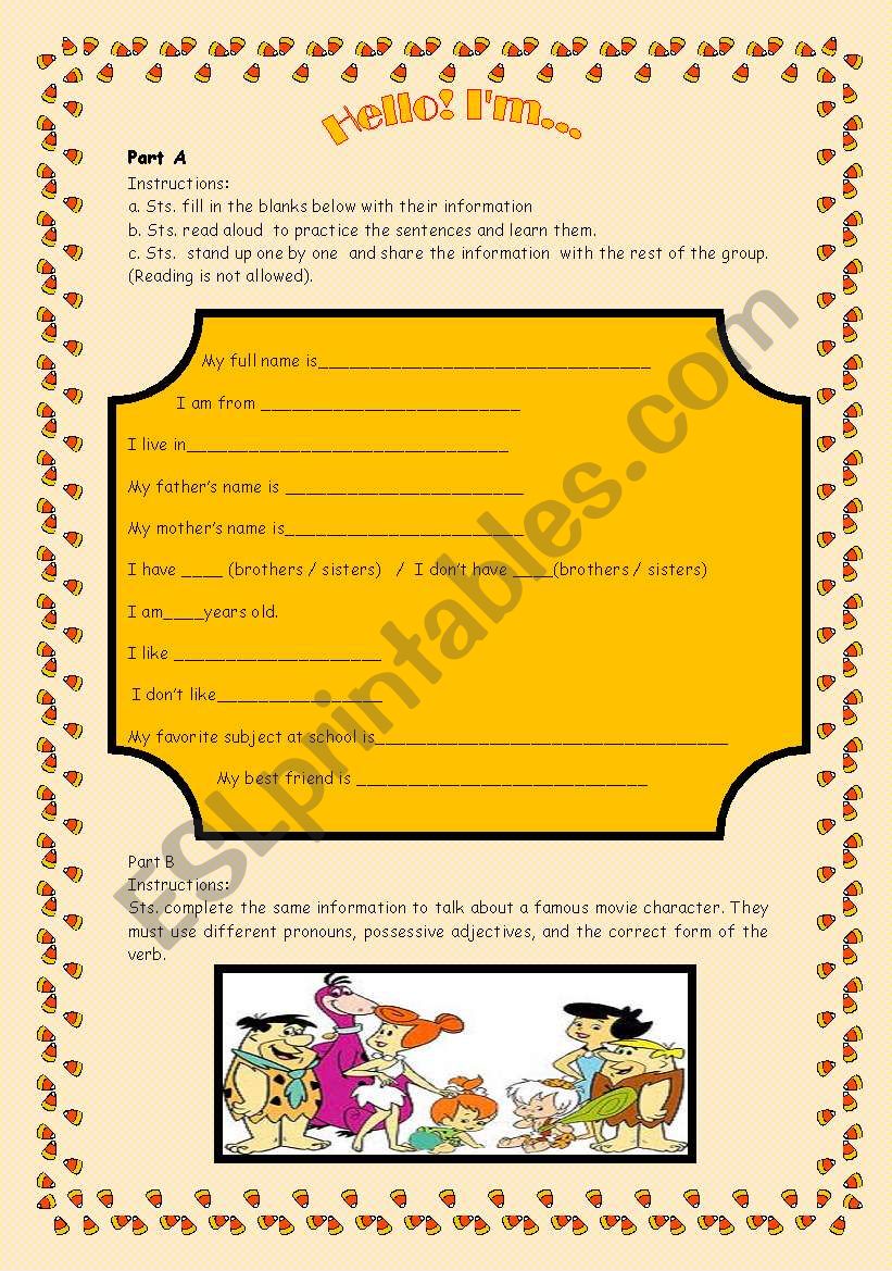 Hello! I´m... - ESL worksheet by tiempos85