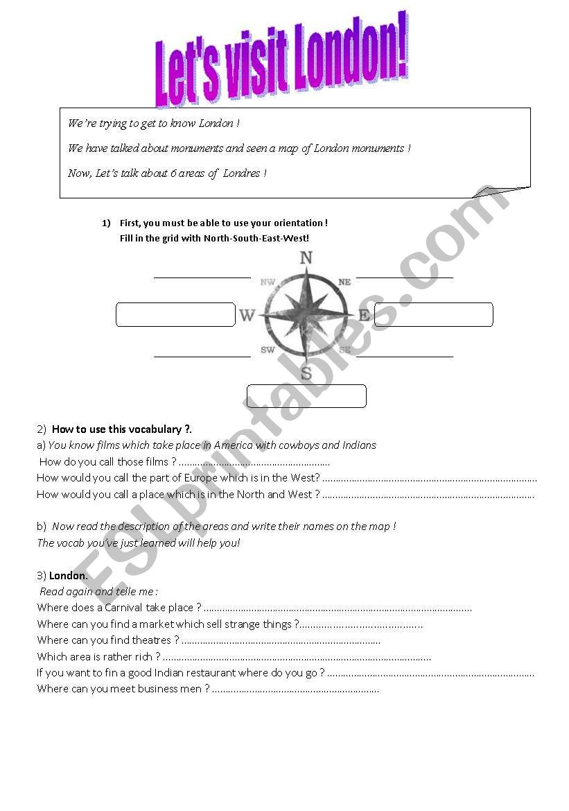 Let´s visit London! (2/4) part 1 - Woksheet - ESL worksheet by steelcity