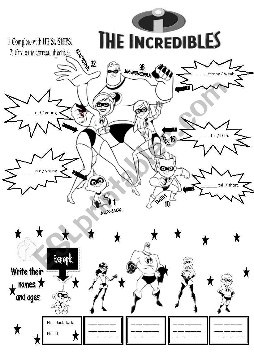 Let´s describe incredible heroes! - ESL worksheet by cynab