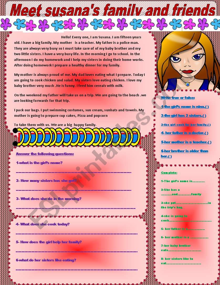 meet susana´s family - ESL worksheet by nora85