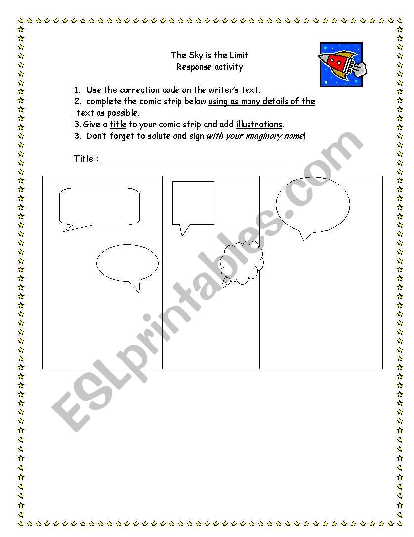 English worksheets: The Sky´s The Limit