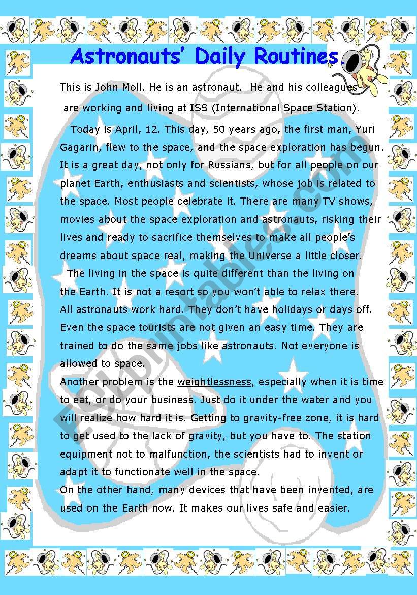 Astronauts Daily Routine