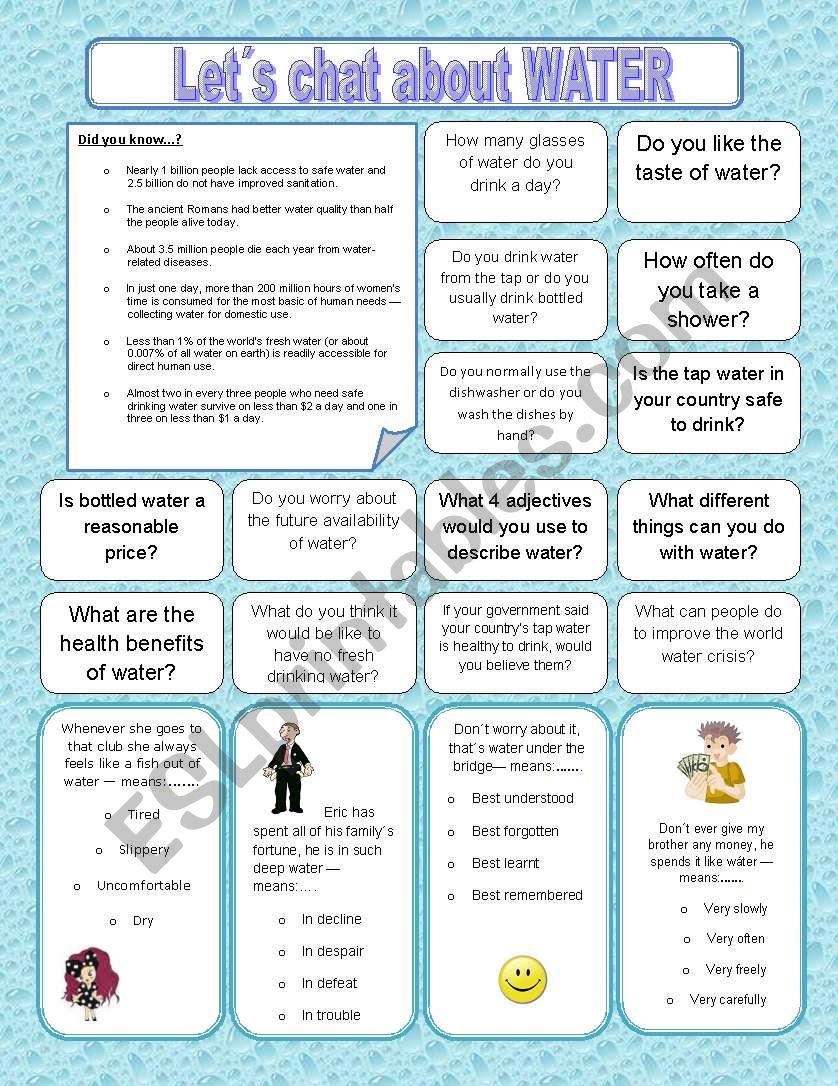 Let´s chat about WATER - ESL worksheet by swanhime