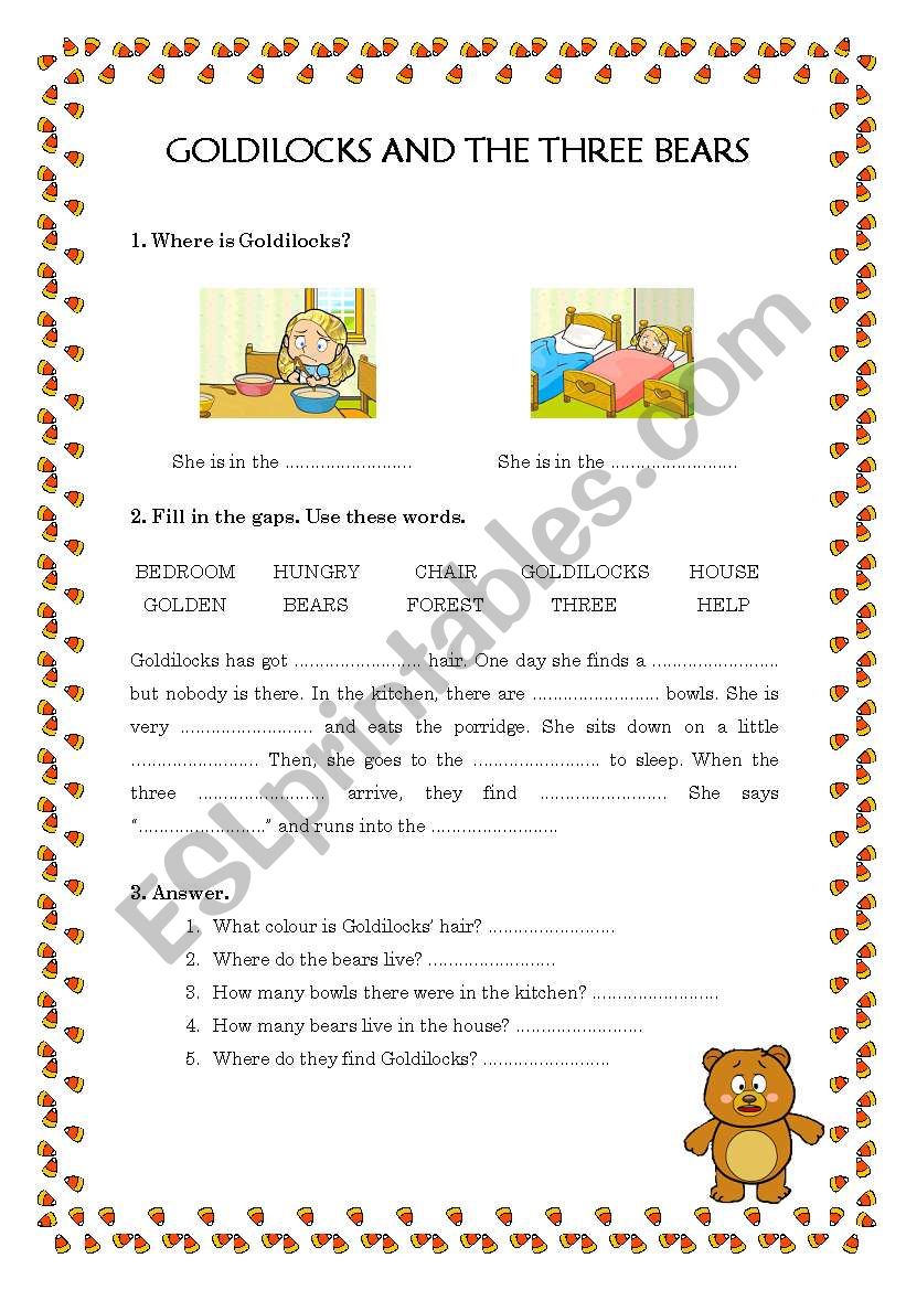 Goldilocks and the three bears! (part 2. Reading Comprehension) - ESL ... Goldilocks and the three bears! (part 2. Reading Comprehension) - ESL ...