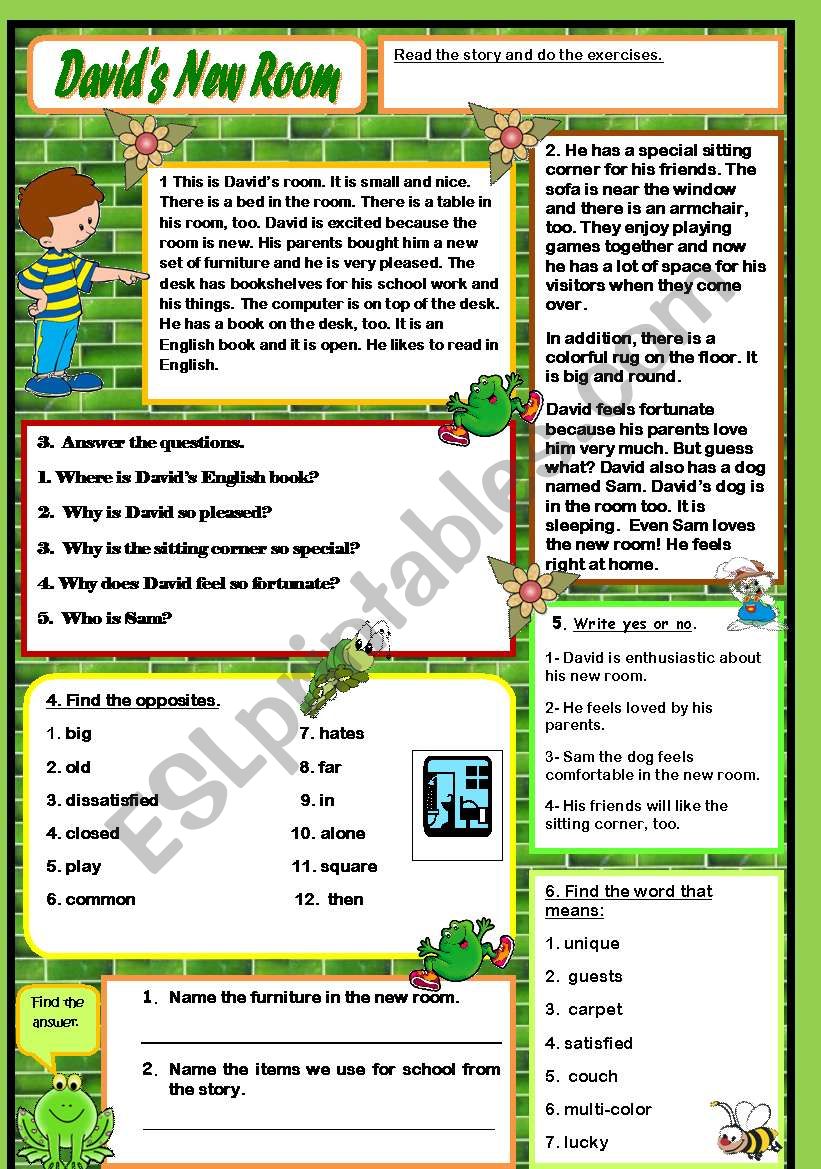 David´s New Room - ESL worksheet by moma