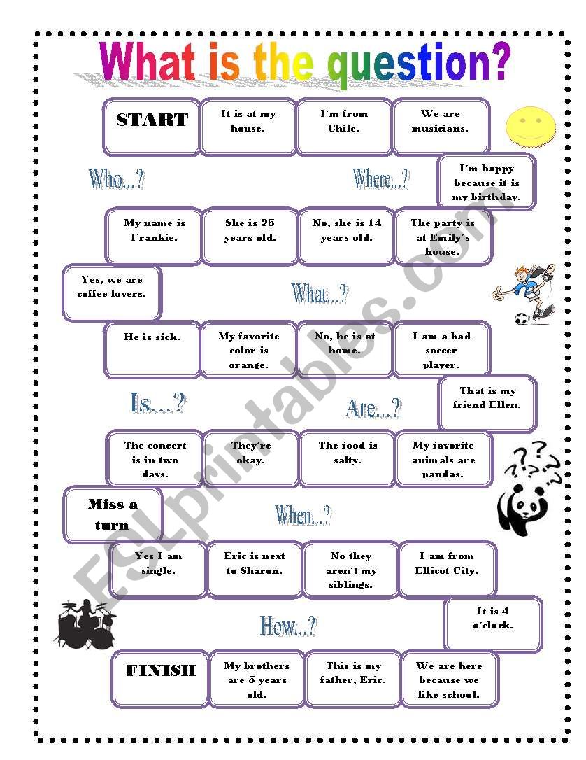 What´s the question? ¨to be¨ - ESL worksheet by swanhime