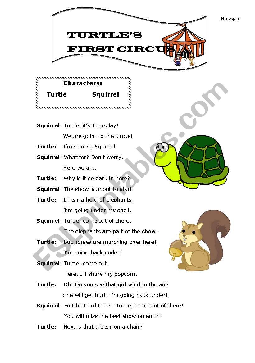 turtle´s first circus - ESL worksheet by luly2286