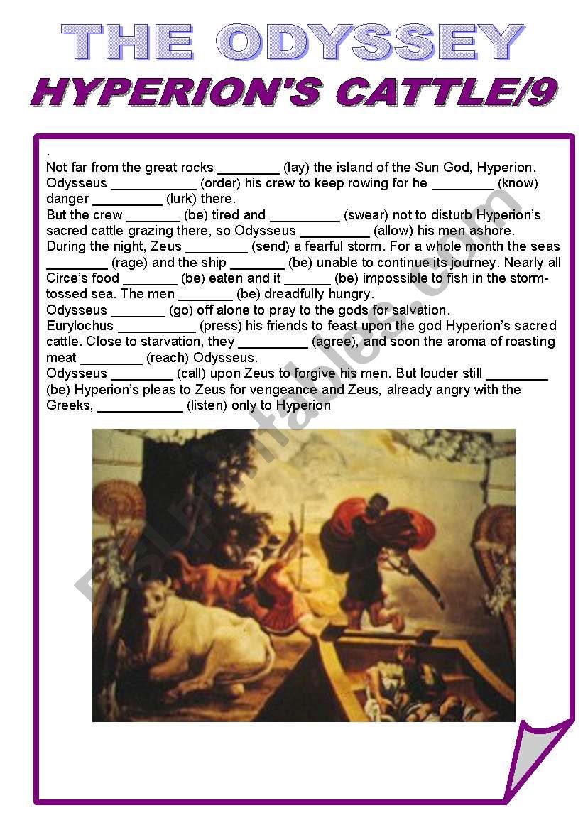 THE ODYSSEY/HYPERION´S CATTLE/9/SIMPLE PAST - ESL worksheet by Thessaloniki