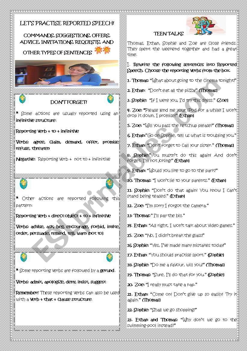 LET´S PRACTISE REPORTED SPEECH! - PART III- COMMANDS, SUGGESTIONS ...